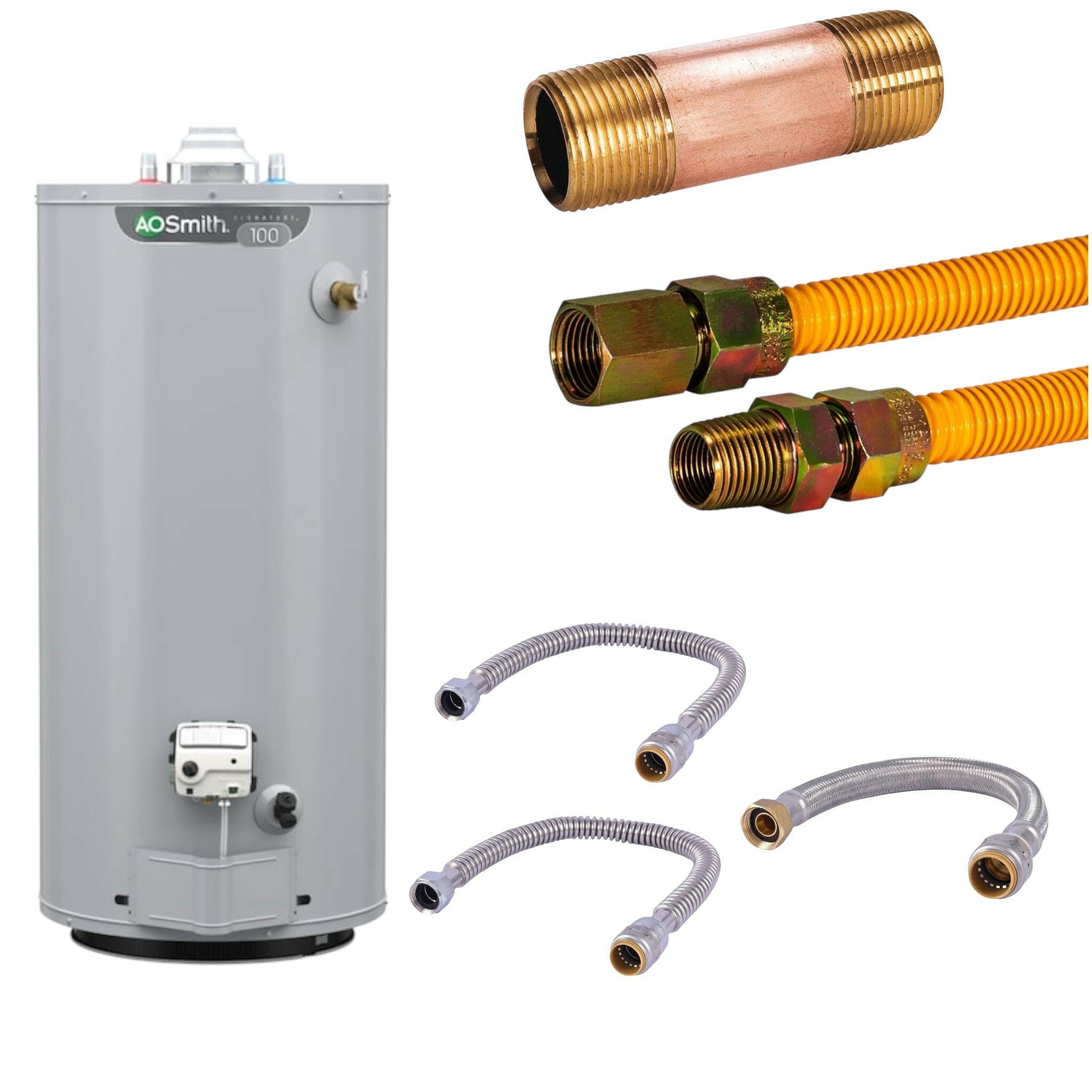 40-Gallon Short Gas Water Heater Bundle with Installation Kit – Saber Sales