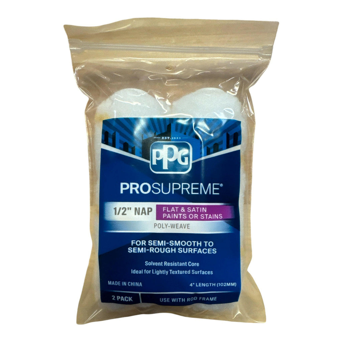 PPG ProSupreme Poly-Weave 1/2 in. NAP x 4 in. L Roller Cover (2-Pack ...