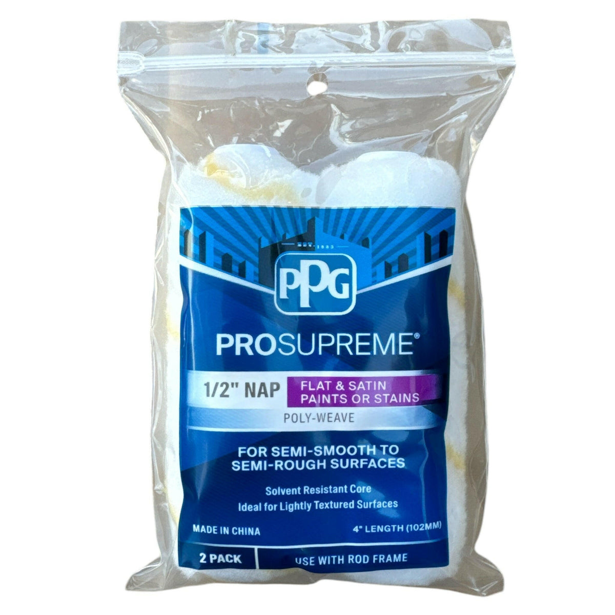 PPG ProSupreme 1/2 in. NAP Poly-Weave 4 in. Roller (2-Pack) – Saber ...