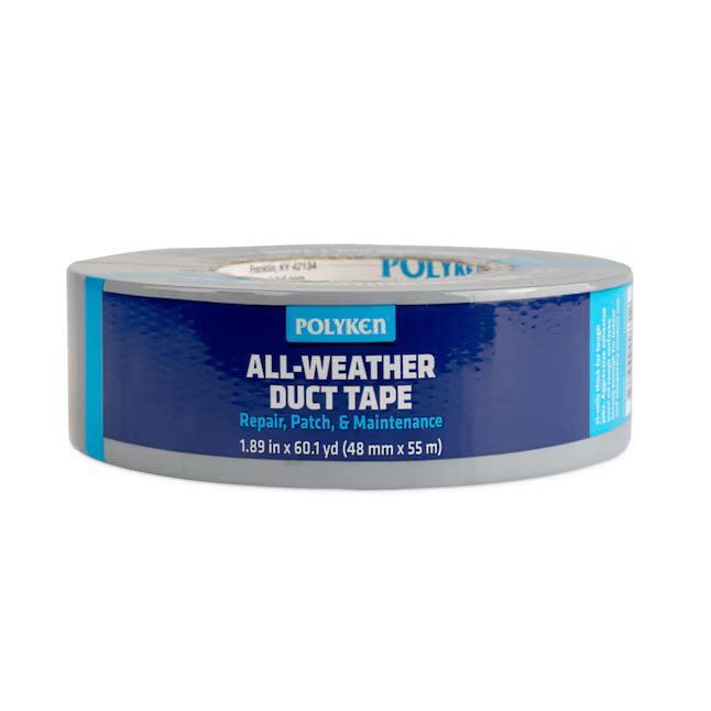 POLYKEN All-Weather Duct Tape Gray/Silver Duct Tape 1.89-in x 60.1 Yar ...