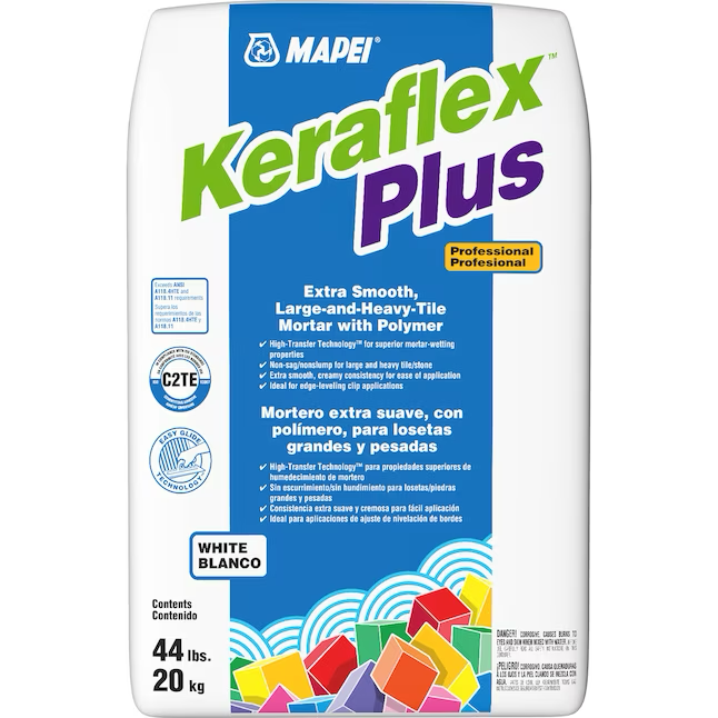 MAPEI Keraflex Plus White Thinset/Medium Bed Tile Mortar (44-lb ...