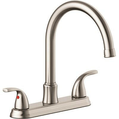 Seasons Raleigh Double-Handle Gooseneck Kitchen Faucet (Stainless Stee ...