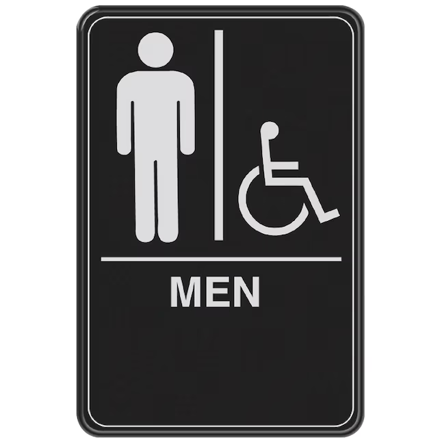 Hillman 9-in x 6-in Plastic Restroom Sign (Men) – Saber Sales & Service