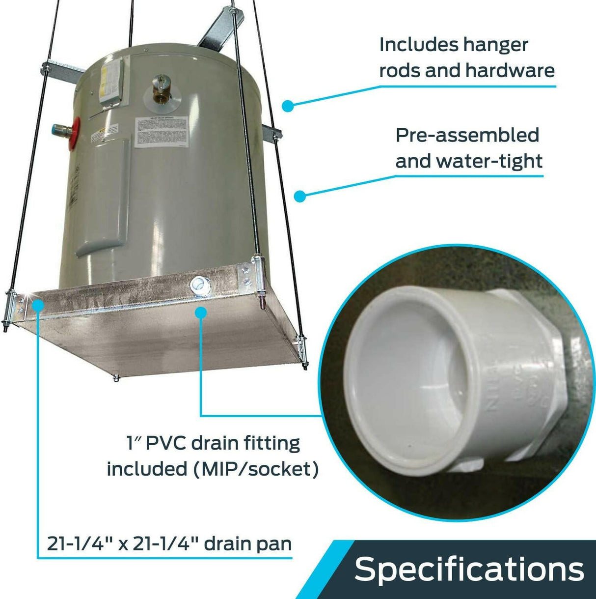 HoldRite Quick Stand™ Ceiling Mounted Water Heater Platform (21-1/4 in ...