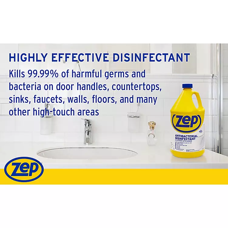 Zep Commercial Anti-Bacterial Disinfectant and Cleaner with Lemon (1 G ...