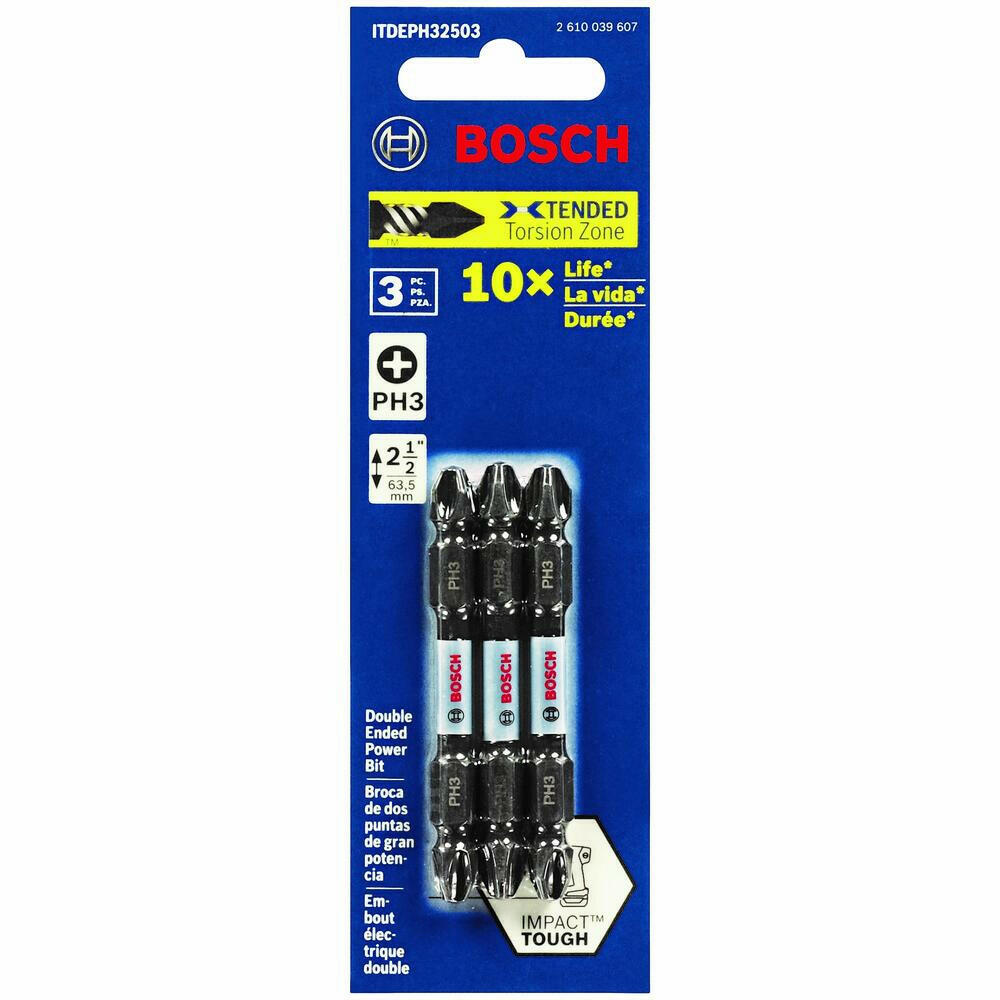 Bosch Impact Tough #3 Phillips Double End Bit Set – Saber Sales