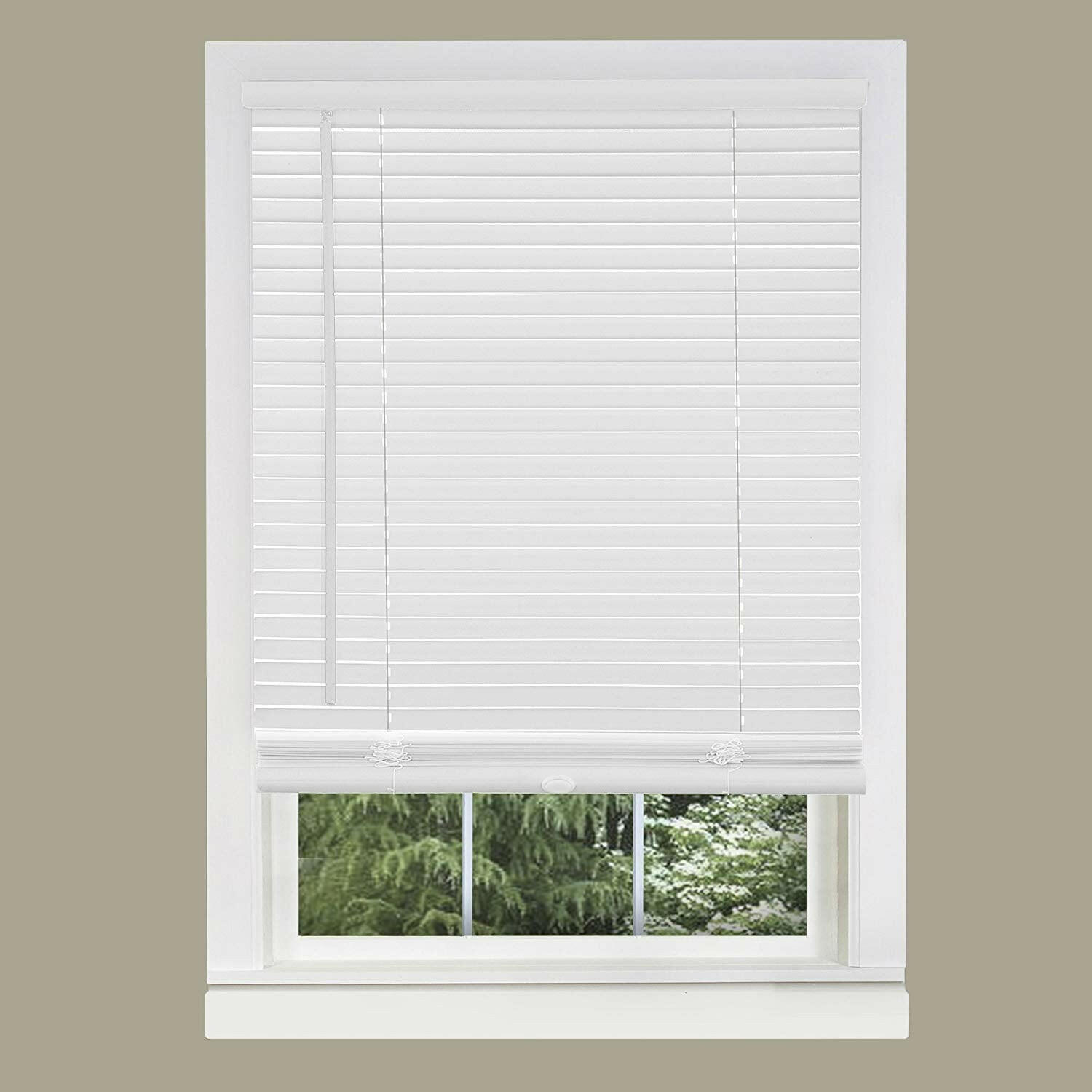 1" White Cordless Vinyl Mini Blinds (46" x 48") – Saber Sales