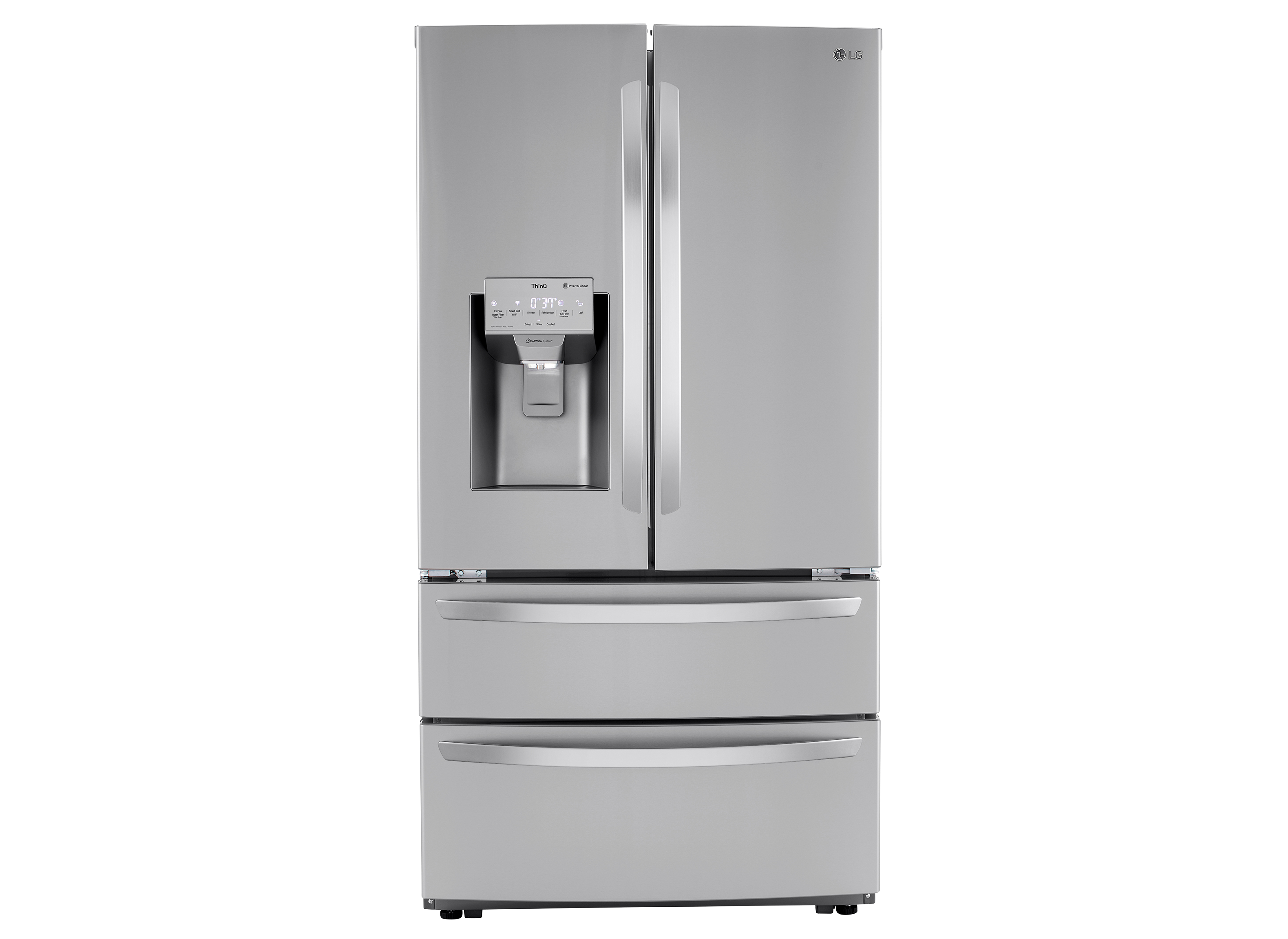 LG Craft Ice Smart WiFi Enabled 27.8-cu ft 4-Door Smart French Door Re ...
