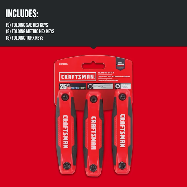 CRAFTSMAN 25-key Standard (Sae) and Metric Combination Hex Key Set ...