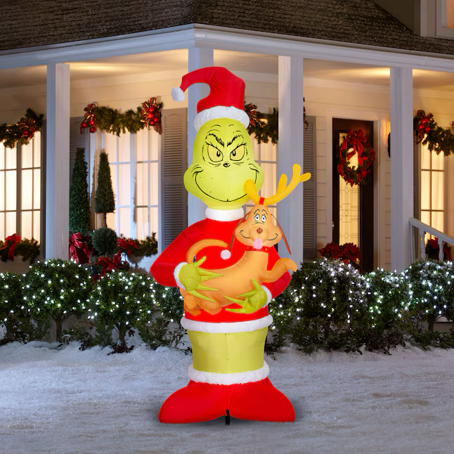 Grinch 8-ft LED Dr Seuss Grinch & Max Christmas Inflatable – Saber Sales
