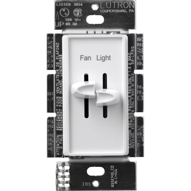 Lutron Skylark Incandescent 1.5-Amp 3-speed Wired Slide Fan Control, W ...