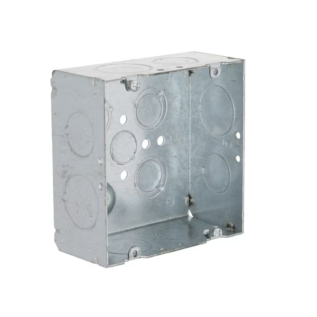 Hubbell RACO 2-Gang Galvanized Steel New Work Square Electrical Box ...
