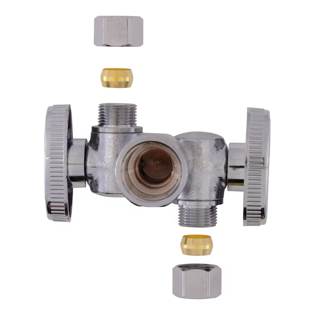 SharkBite 1/2 in. FIP x 3/8 in. Compression x 3/8 in. Compression Iron ...