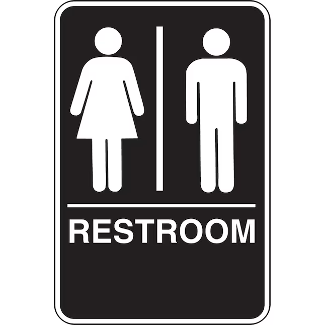 Hillman 9-in x 6-in Plastic Restroom Sign – Saber Sales & Service
