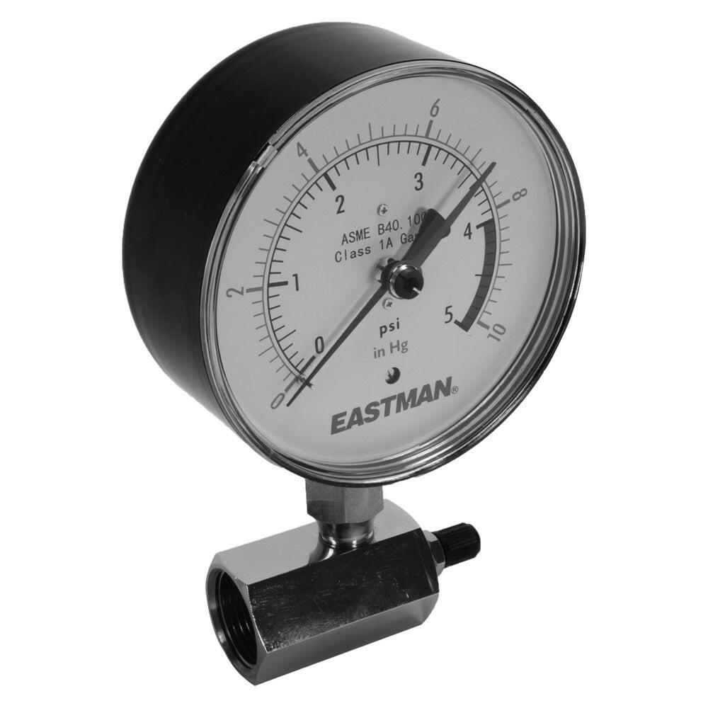 Eastman Gas Test Gauge Assembly – 4″ Face 5 LB – Saber Sales & Service