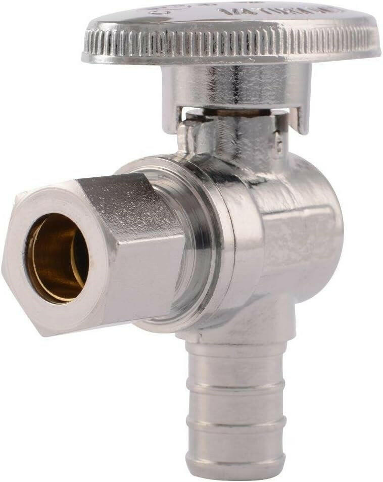 SharkBite 1/2 in. x 3/8 in. OD Compression Brass Crimp Quarter-Turn An ...