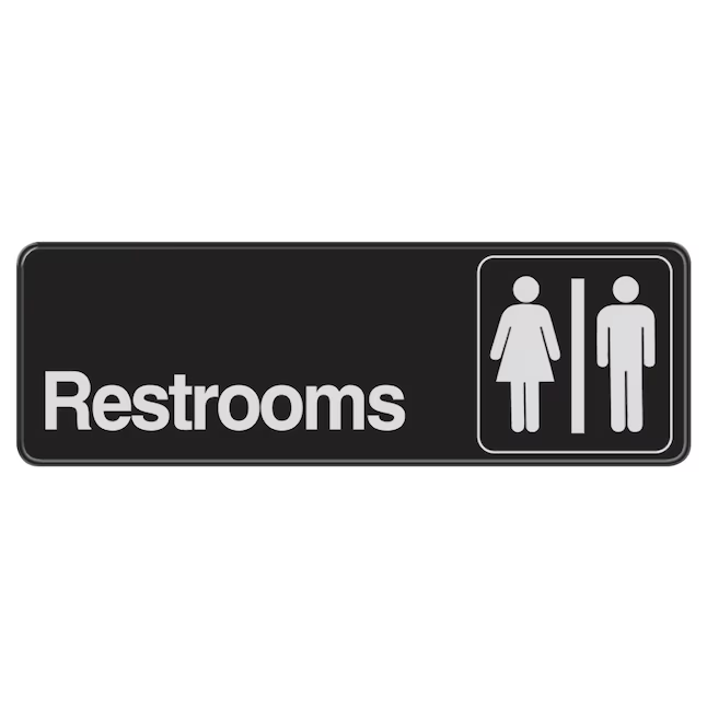 Hillman Sign Center 3-in x 9-in Acrylic Restroom Sign – Saber Sales ...