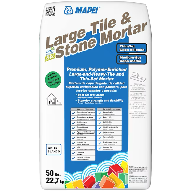 MAPEI Large Tile and Stone White Thinset/Medium Bed Tile Mortar (50-lb ...