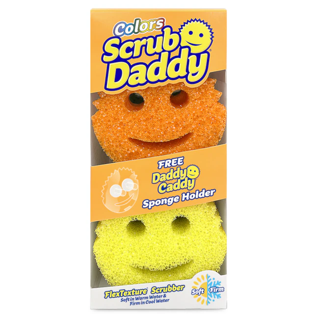 Scrub Daddy 6 Scrub Daddy Sponges + 1 Daddy Caddy – Saber Sales