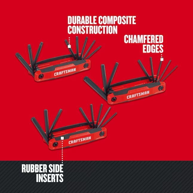 CRAFTSMAN 25-key Standard (Sae) and Metric Combination Hex Key Set ...