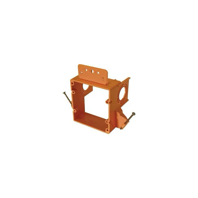 CANTEX 2-Gang Orange Plastic New Work Interior Wall Electrical Box Mou ...