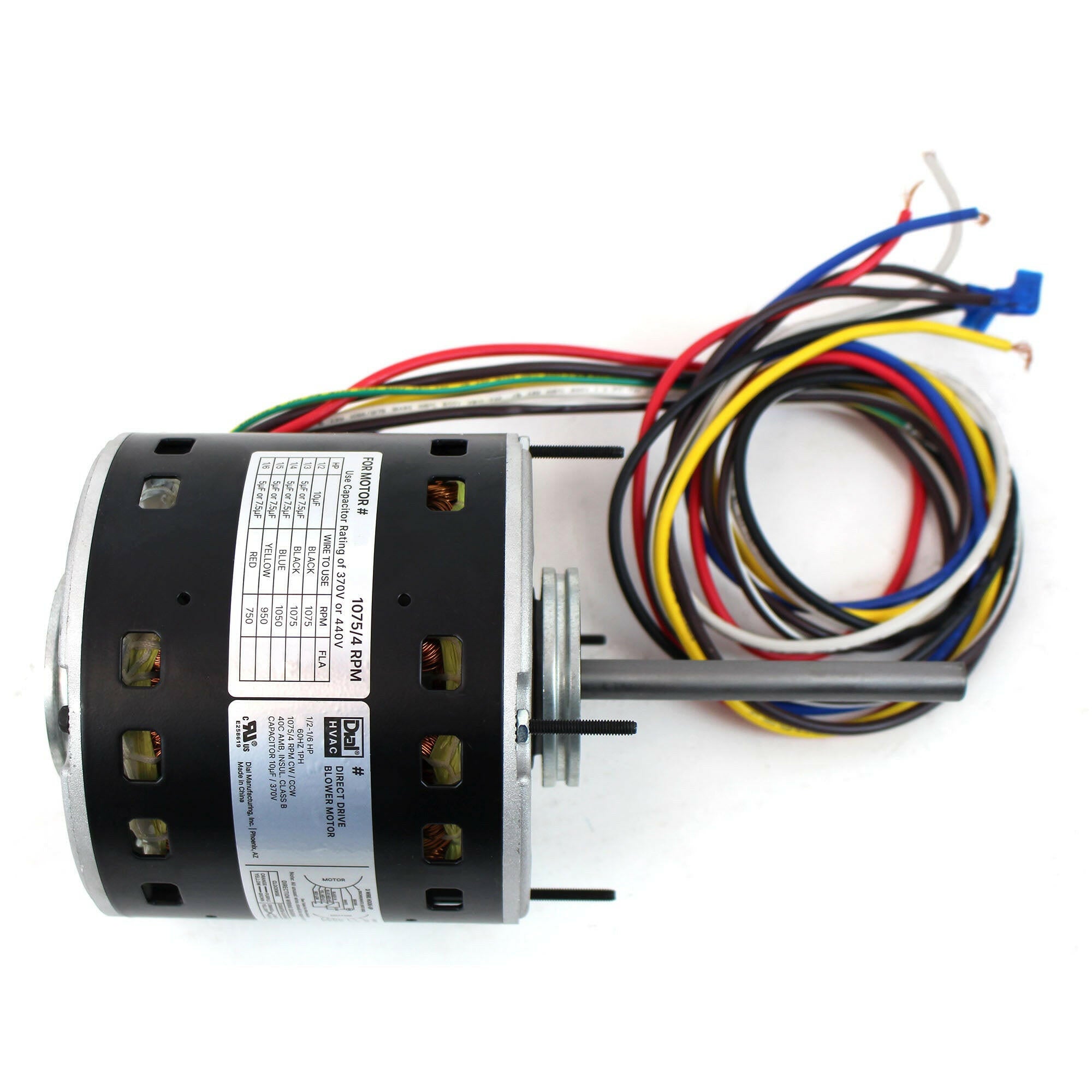 Dial 3/4-1/5 HP 4 Spd/1075 RPM Direct Drive Blower Motor – Saber Sales