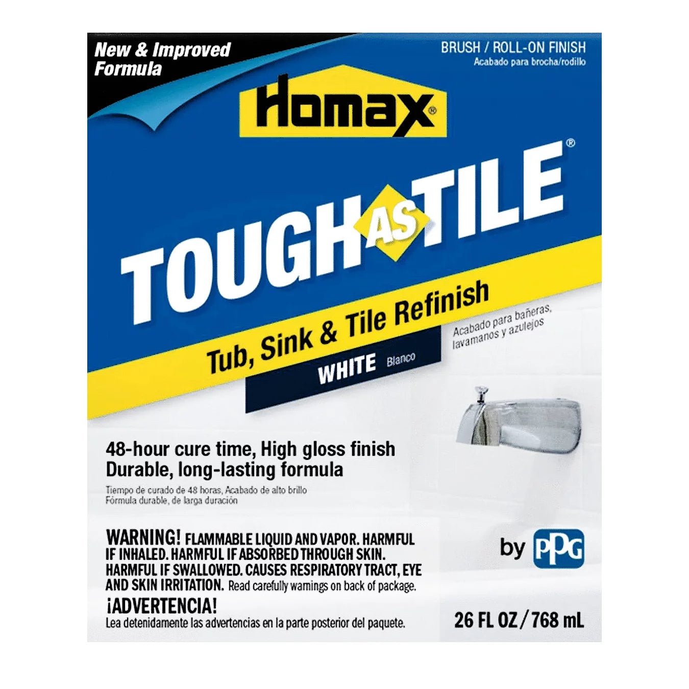 Homax Tough As Tile White Tub Sink & Tile Roll-On Application – Saber Sales