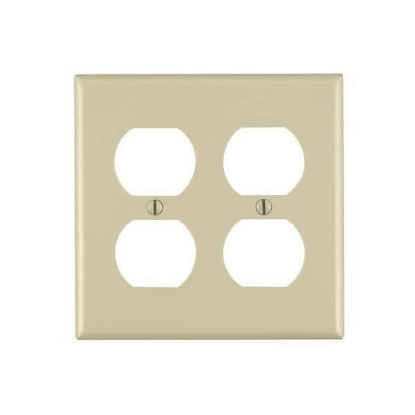 2-Gang Receptacle Wall Plate - Ivory – Saber Sales