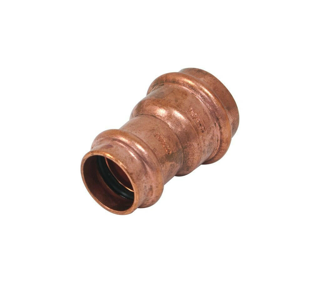 1 in. x 3/4 in. Copper Press x Press Pressure Coupling with Stop ...
