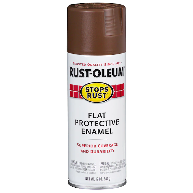 Rust-Oleum Stops Rust Flat Brown Spray Paint (NET WT. 12-oz) – Saber ...