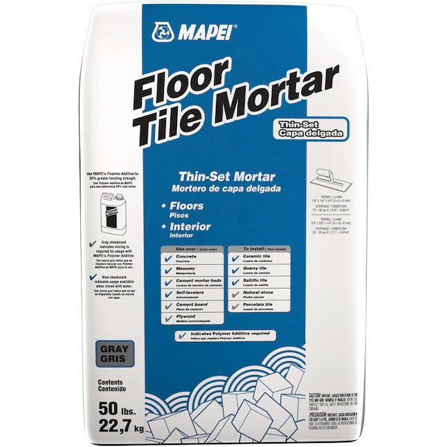 MAPEI Floor Tile 50-lb Gray Thinset Tile Mortar – Saber Sales & Service