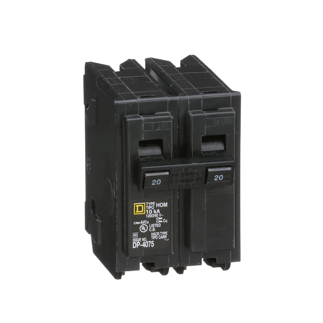 Square D Homeline 20-Amp 2-Pole Standard Trip Circuit Breaker – Saber ...