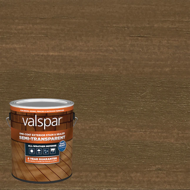 Valspar® Spicy Brown Semi-transparent Exterior Wood Stain and Sealer ...