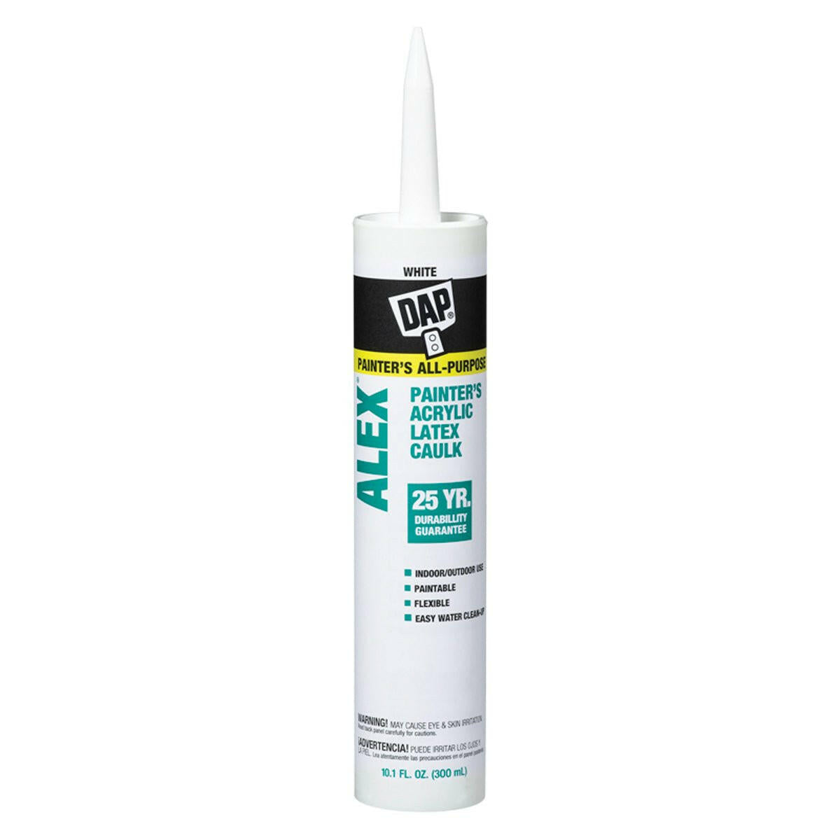 DAP Alex Painter’s Acrylic Latex Caulk – White 10 oz. – Saber Sales ...