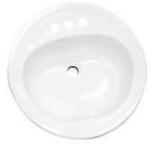 Bootz Industries 19" Round Drop-In Bathroom Sink (White) – Saber Sales