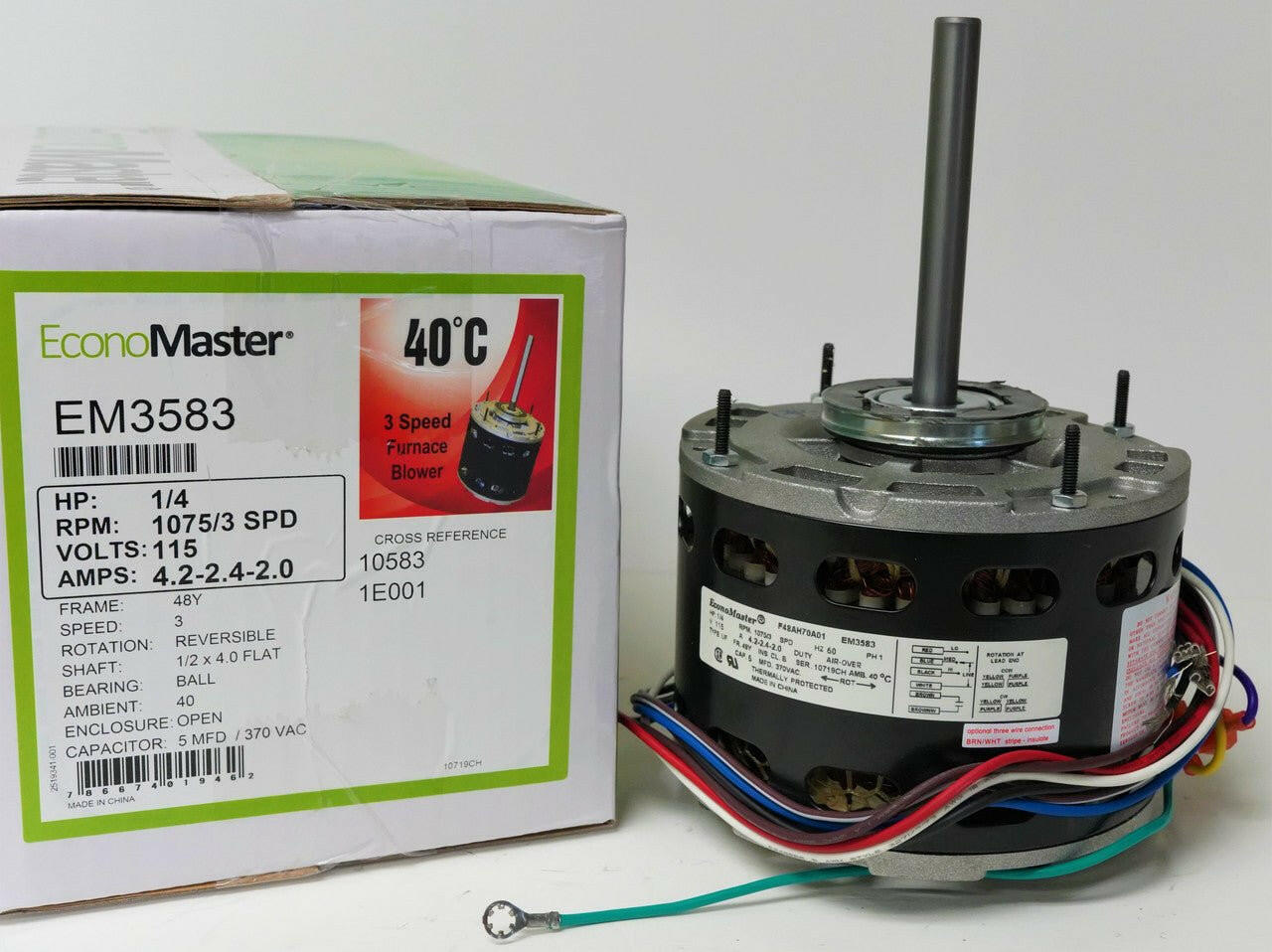 EconoMaster® EM3583 1/4-HP 115V Furnace Blower Motor – Saber Sales