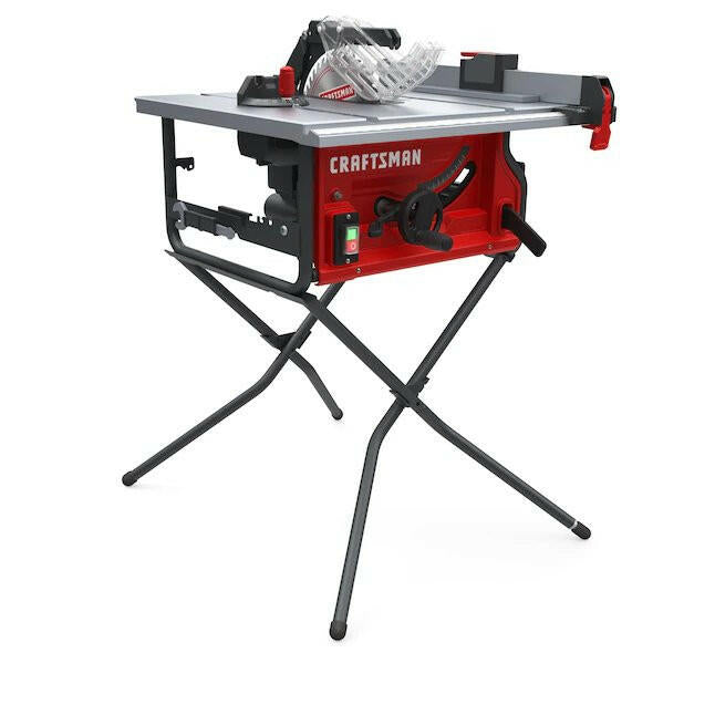 CRAFTSMAN 10-in 15-Amp Portable Jobsite Table Saw with Folding Stand ...