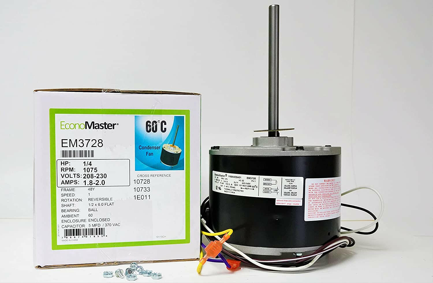 EconoMaster® EM3728 1/4-HP 208V-230V Condenser Fan Motor – Saber Sales